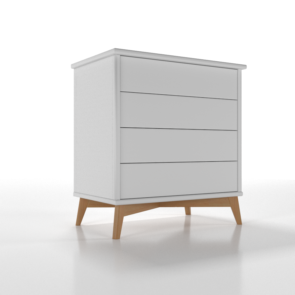 Cômoda Moderna 4 Gavetas Zen - Timber Móveis Nogueira